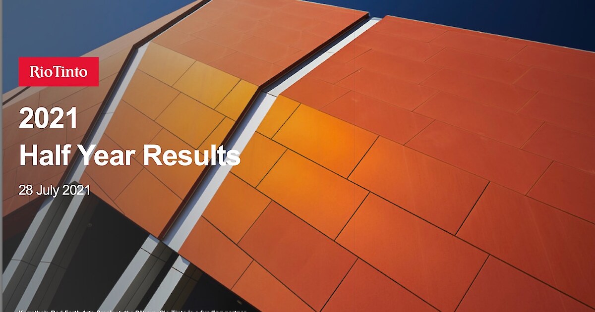 Rio Tinto records financial profit • Murihiku Regeneration